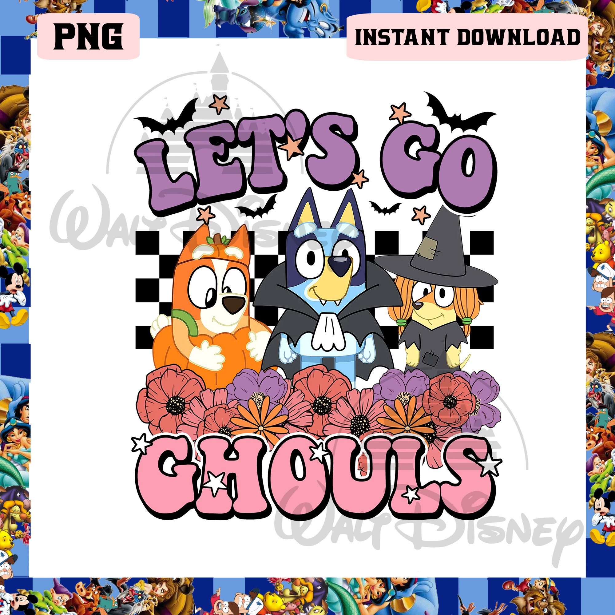 Bluey Let's Go Ghouls Halloween Png, Bluey Bingo Halloween P | Inspire ...