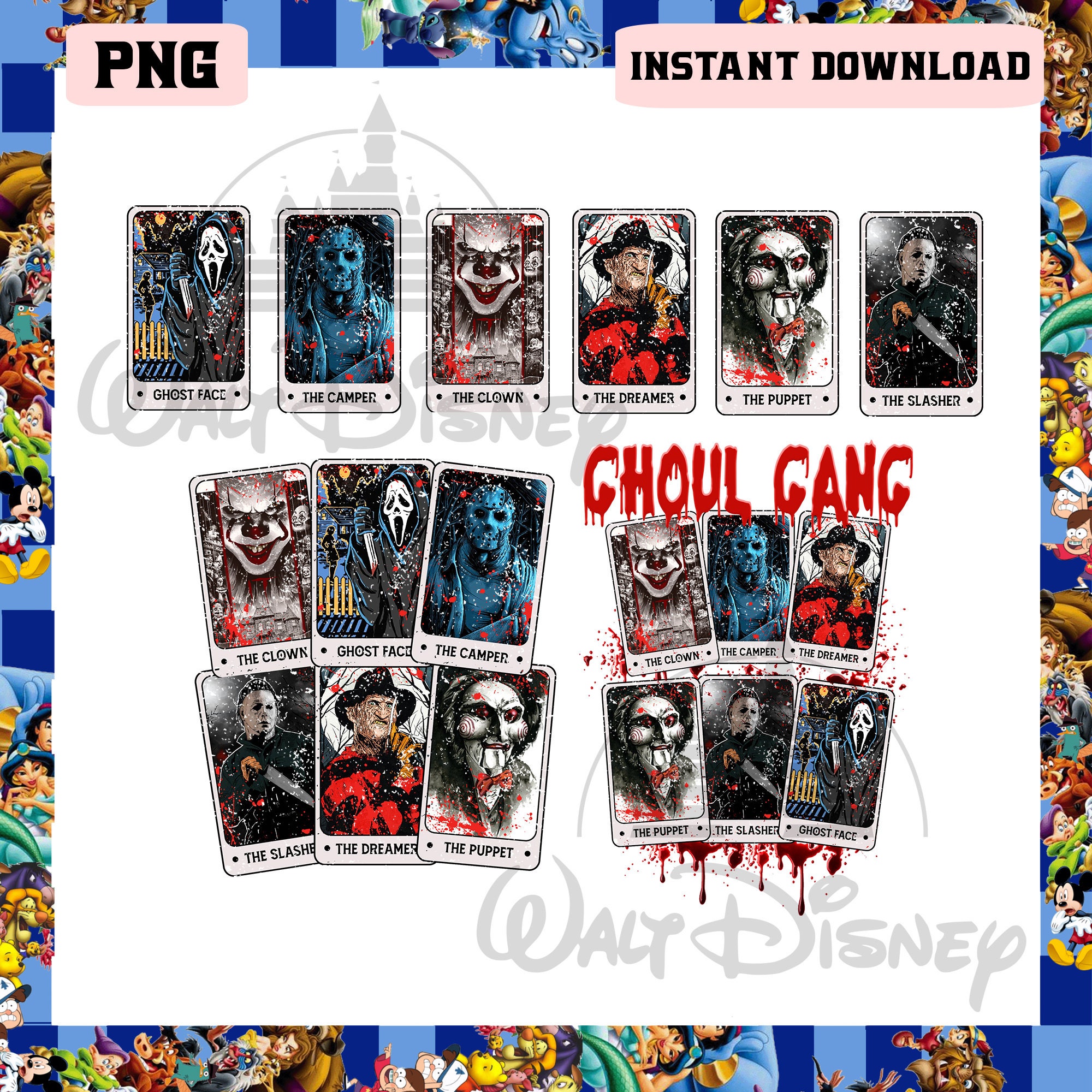 Bundle Halloween Tarot Card Character Png, Ghoul Gang Horror | Inspire ...