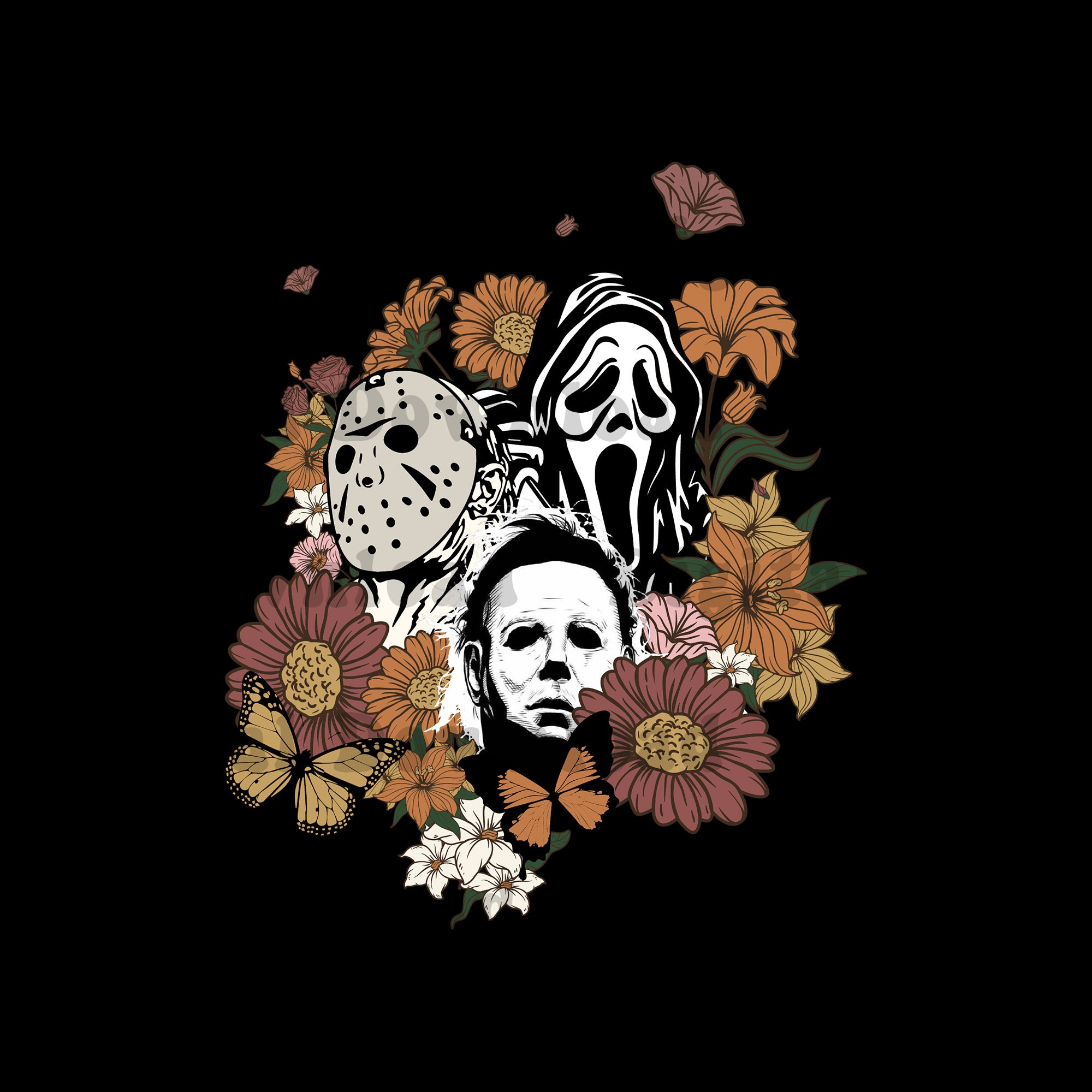 Floral Horror Characters Halloween Png, Halloween Graphic Pn - Inspire ...