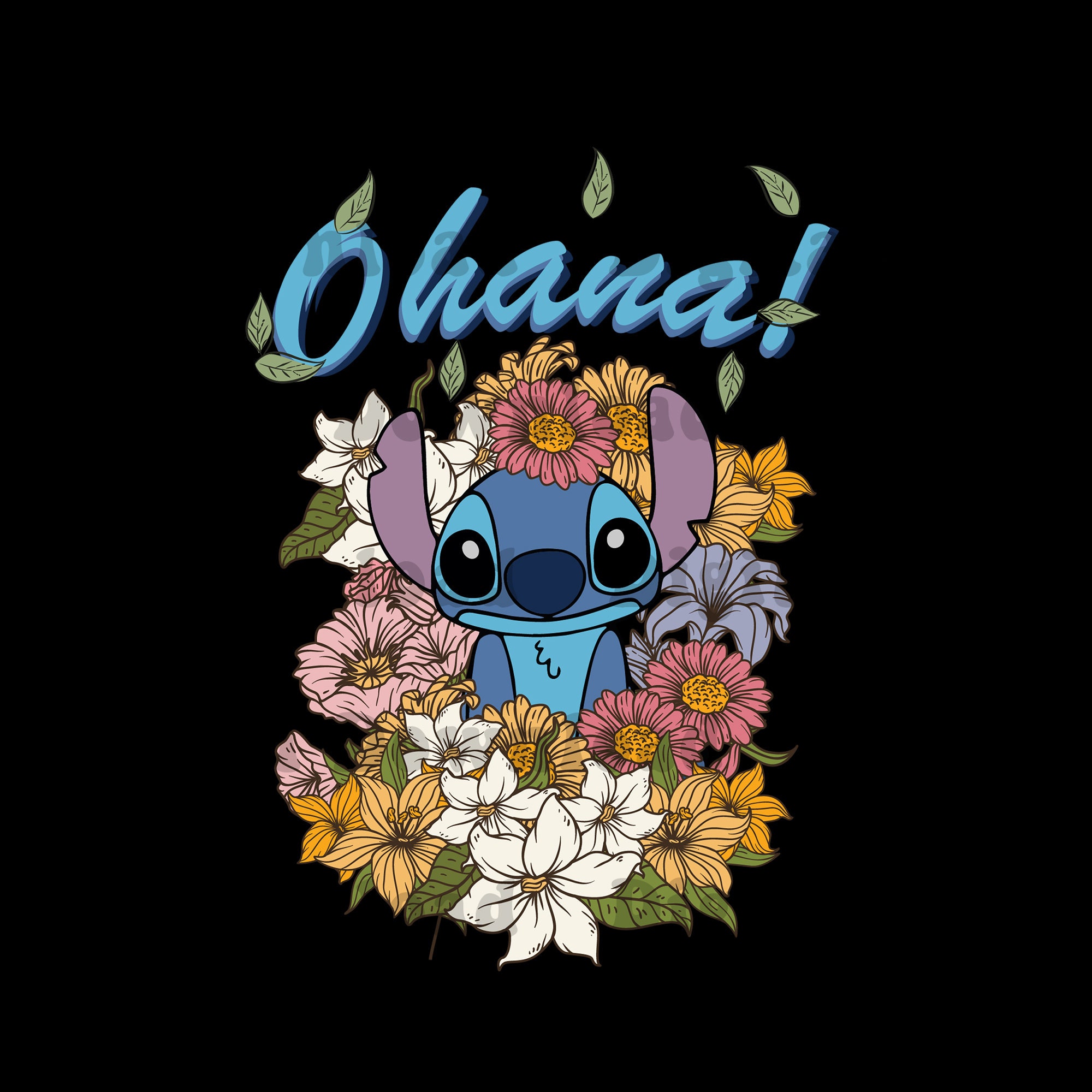 Lilo & Stitch Floral Flowers Png, Ohana Png, Stitch Ohana Pn - Inspire ...