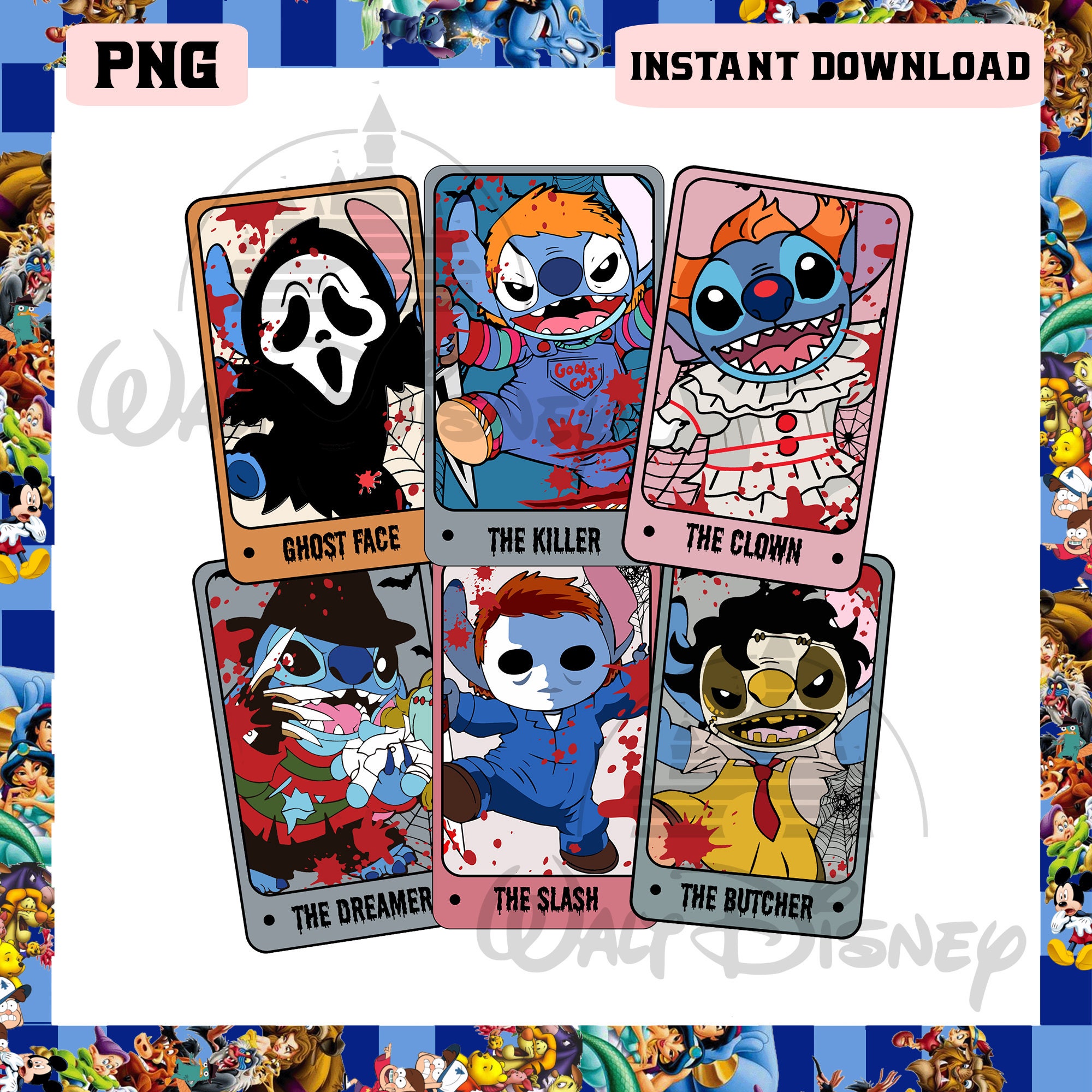 Stitch Horror Characters Tarot Card Png, Horror Tarot Deck P - Inspire ...