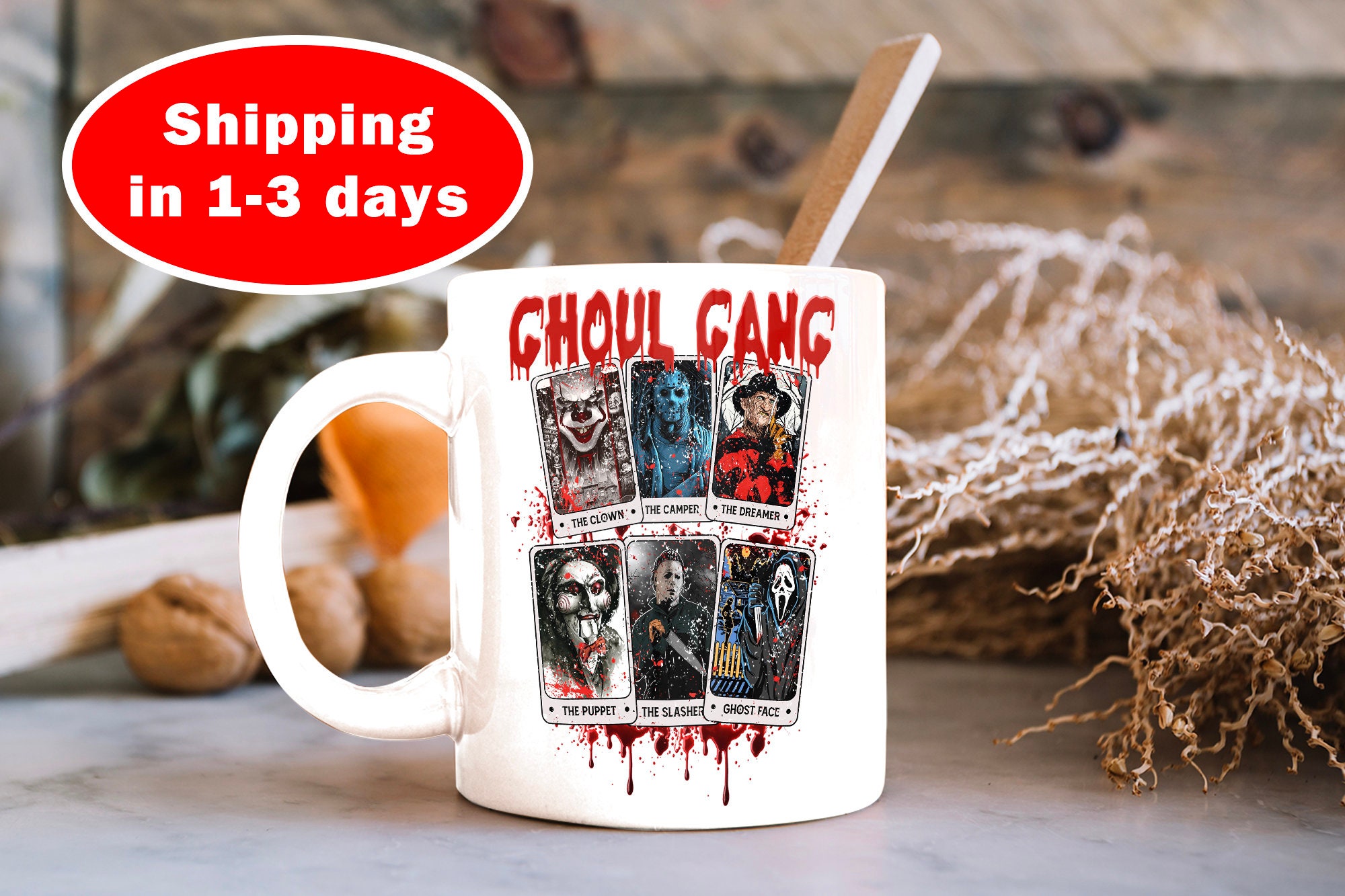 Ghoul Gang Horror Tarot Character Mug, Halloween Movie Kille | Inspire ...