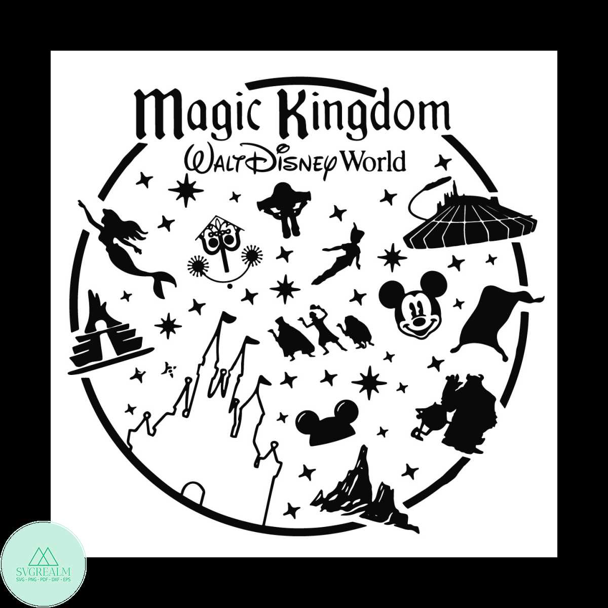 Magic Kingdom Walt Dis World Svg, Disney Svg, Disney Castle | Inspire ...