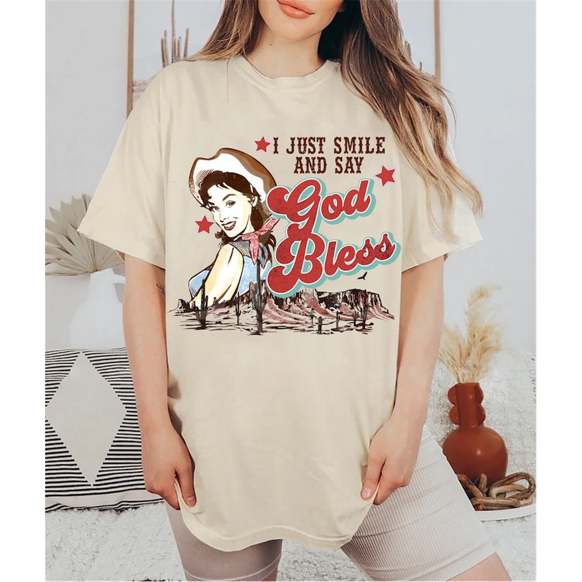 I Just Smile and Say God Bless Shirt, Vintage Western Shirt, | Inspire ...