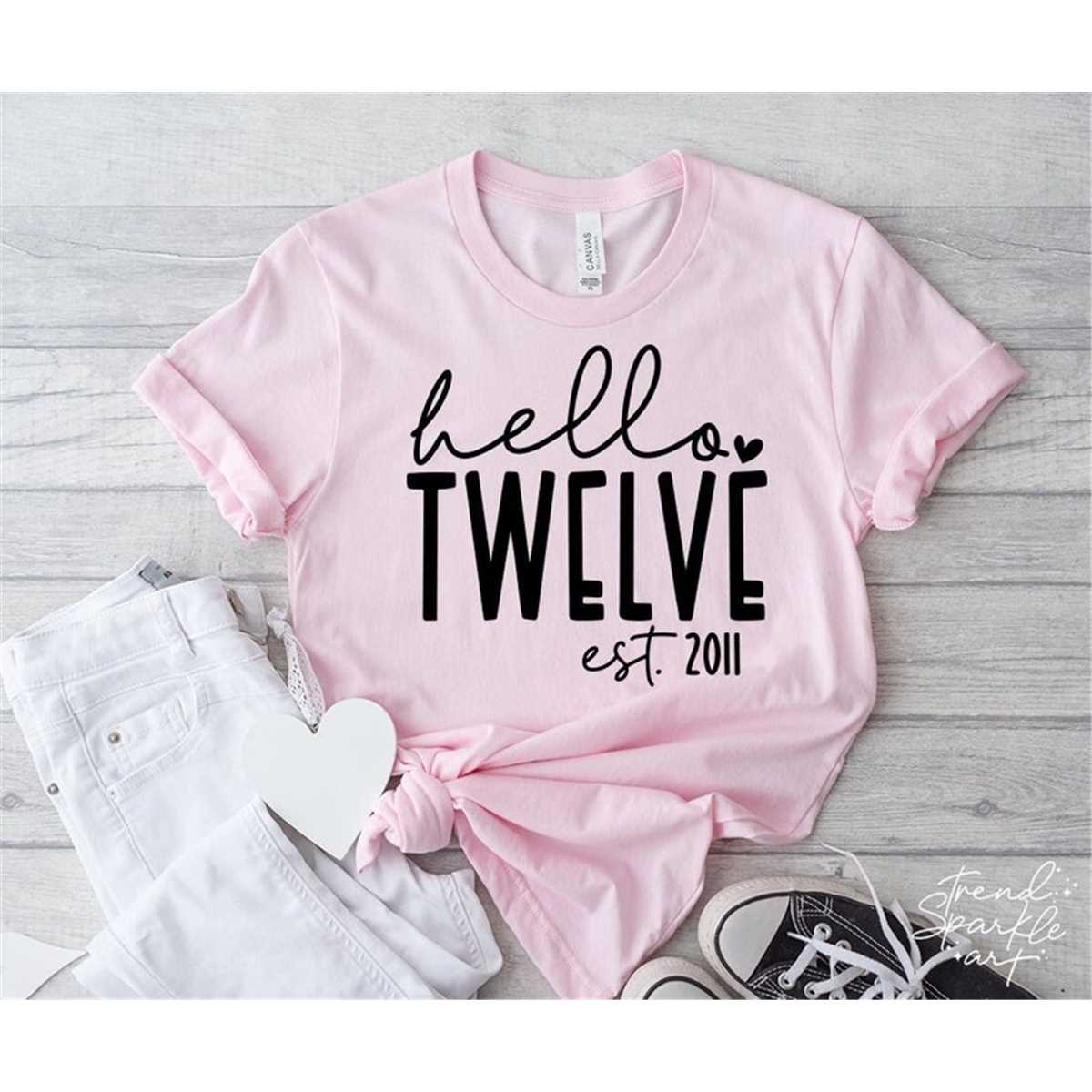 Hello Twelve SVG, PNG, 12th Birthday Svg, Birthday Girl Svg, - Inspire ...