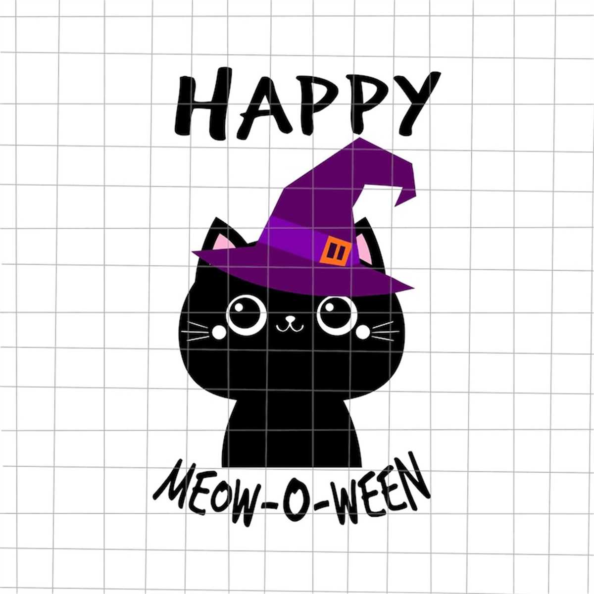 Happy Meow O Ween Svg, Black Cat Witch Svg, Black Cat Hallow | Inspire ...