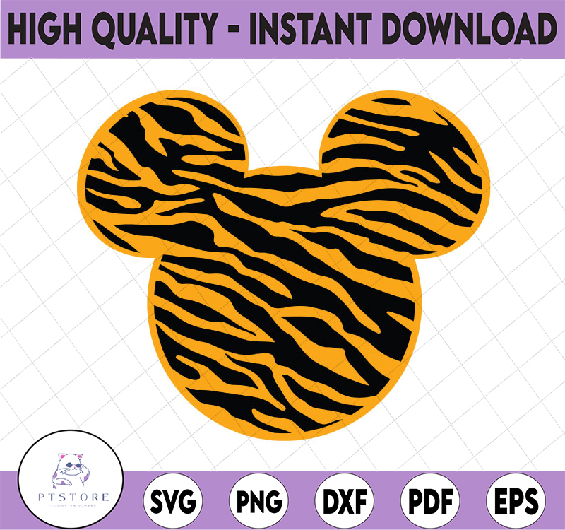 Mickey Tiger SVG, PNG, DXF for Cut files, Cricut, Silhouette - Inspire ...