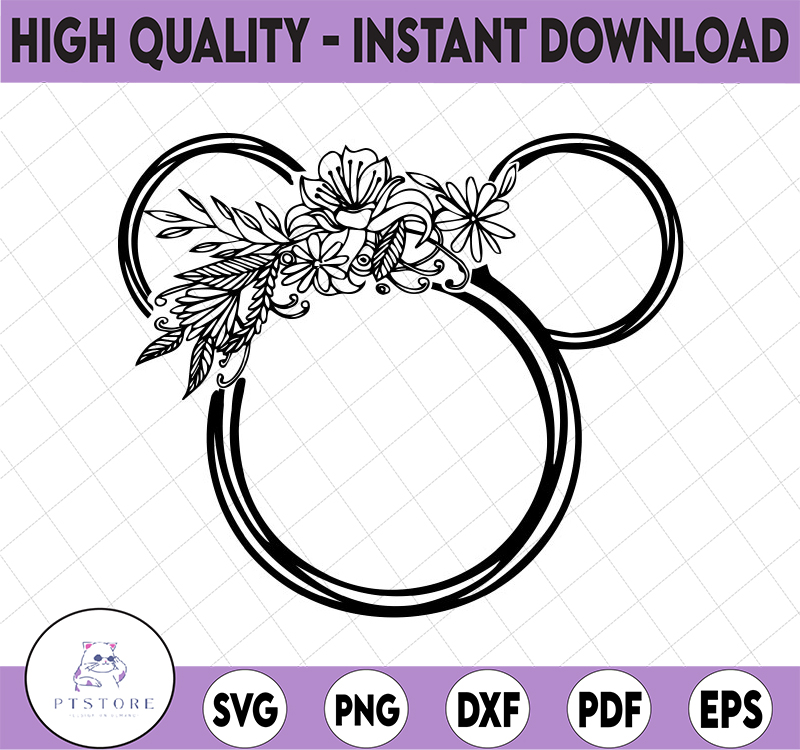 Disney Minnie floral svg, Disney wreath svg, Minnie mouse sv - Inspire ...