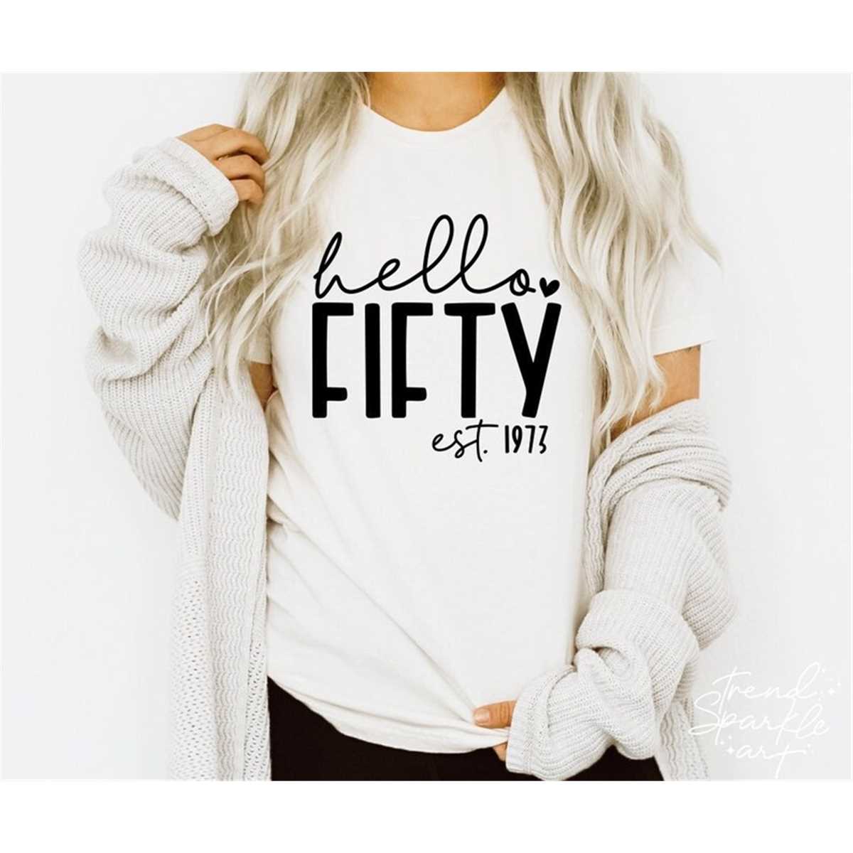 Hello Fifty SVG, PNG, 50th Birthday Svg, 50th Birthday Shirt - Inspire ...