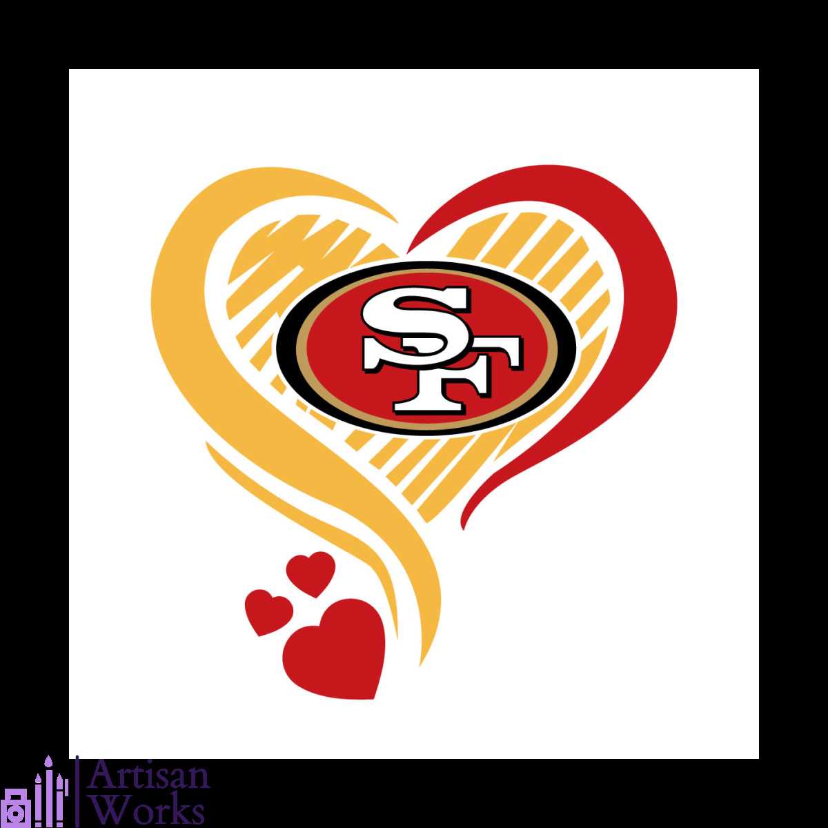 San Francisco 49ers Heart Football NFL Team Svg, Sport Svg, | Inspire ...