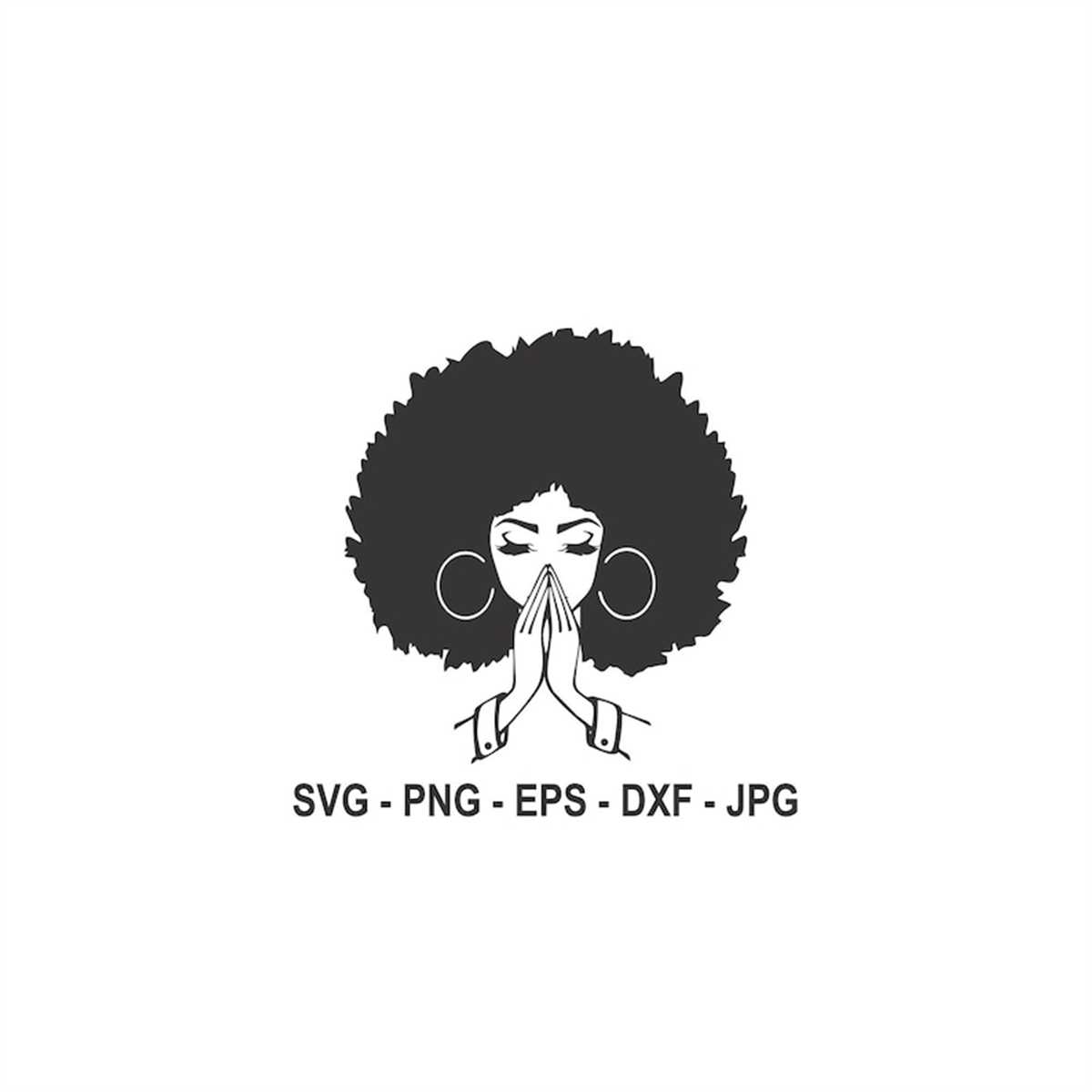 Praying Girl, Afro American Girl Praying,Girl Face svg,Insta | Inspire ...