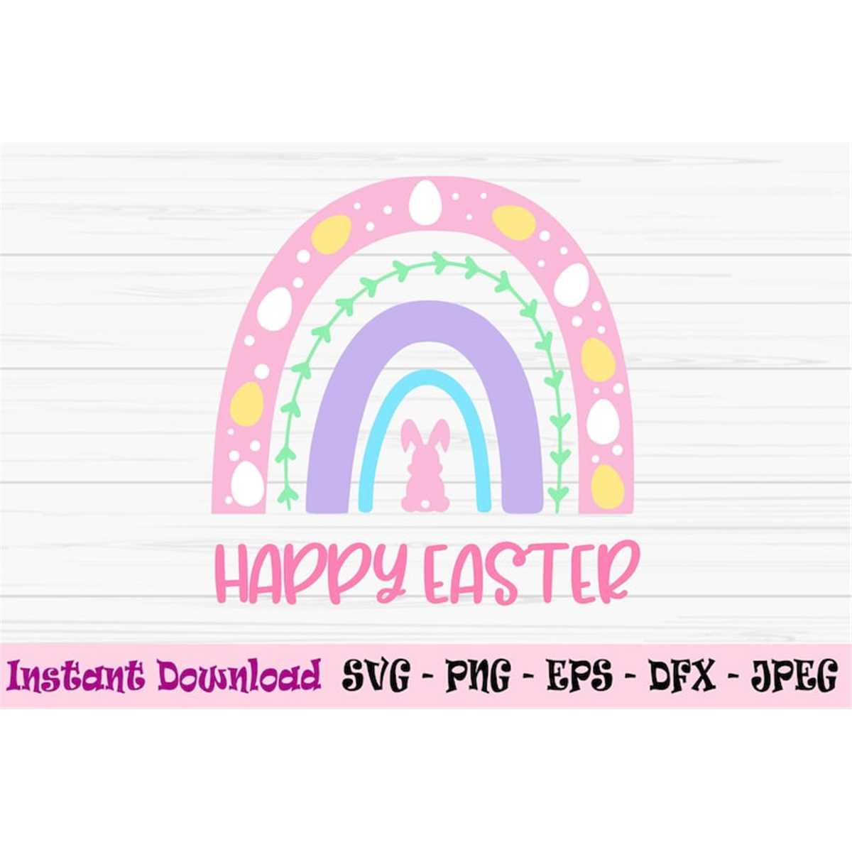 happy easter rainbow svg, easter svg, rainbow svg, Dxf, Png, - Inspire ...
