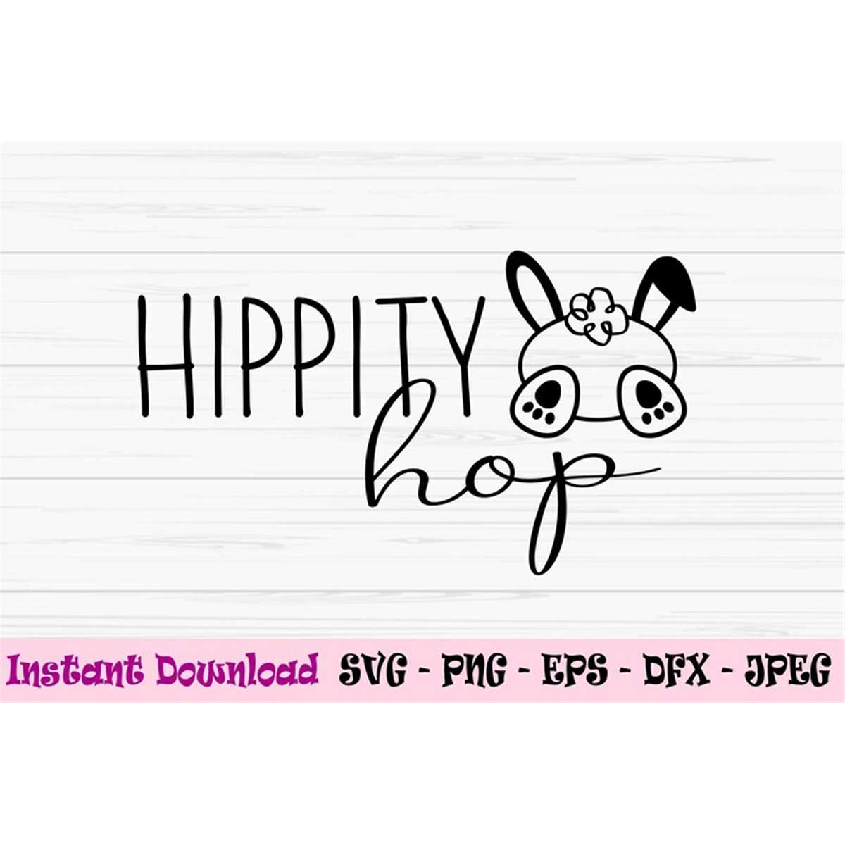 hippity hop svg, easter bunny svg, kids easter svg, Dxf, Png - Inspire ...