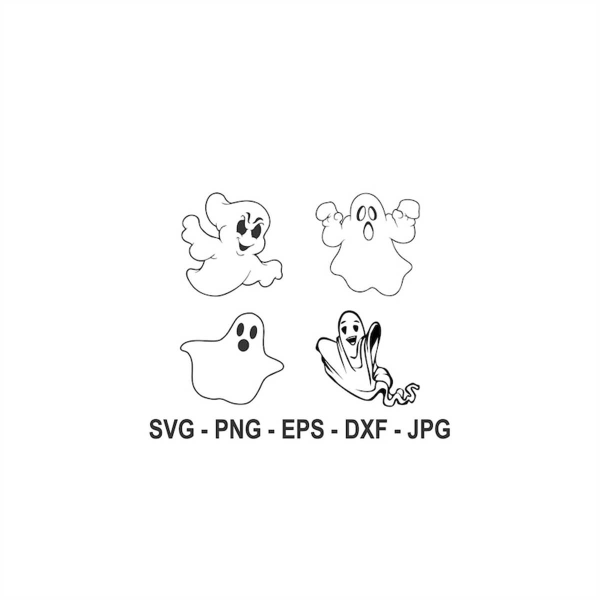 4 Ghosts svg,Ghost bundle svg,Sweet ghosts svg,Instant Downl - Inspire ...