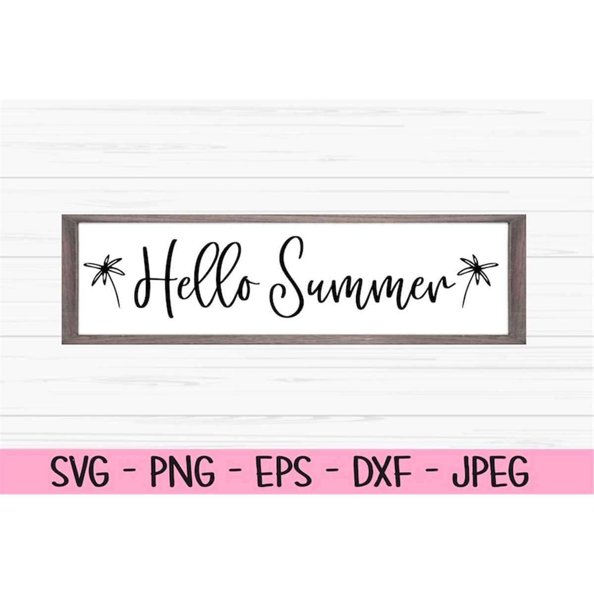 hello summer sign svg, summer svg, palm tree svg, Dxf, Png, | Inspire Uplift