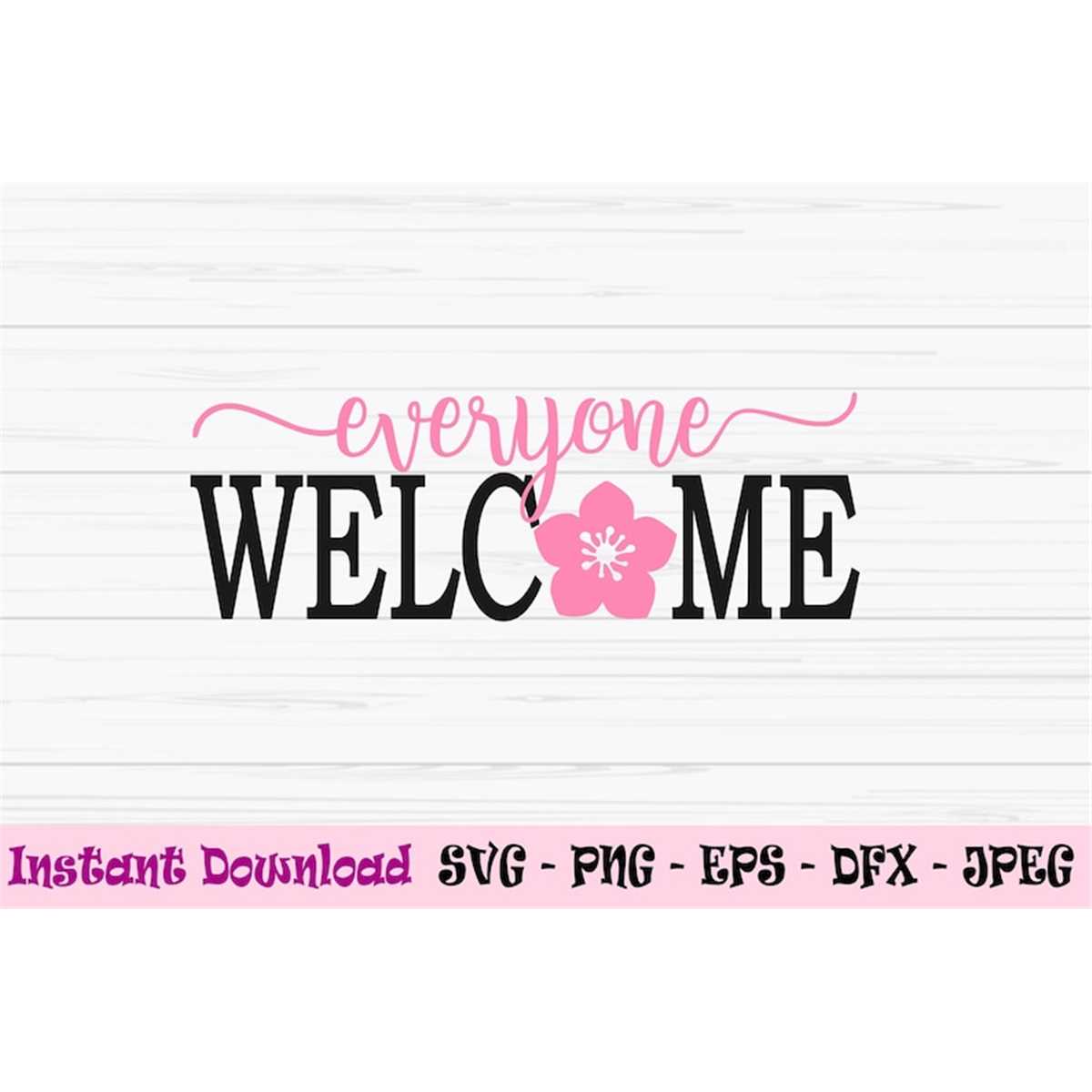 everyone welcome svg, cherry blossom svg, spring home sign s - Inspire ...