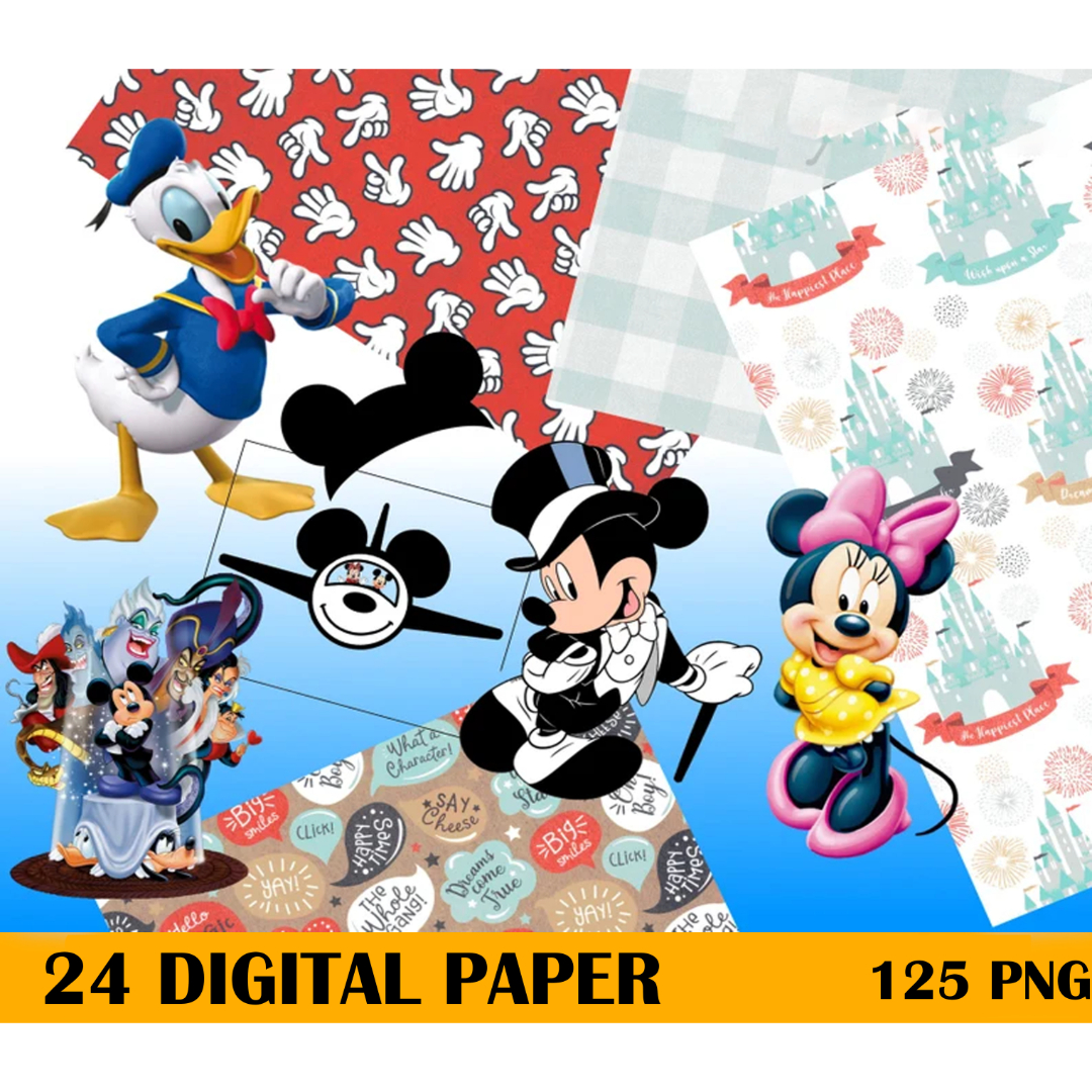 20 Mickey Mouse Digital Paper, Mickey Background, Polka Dots | Inspire ...