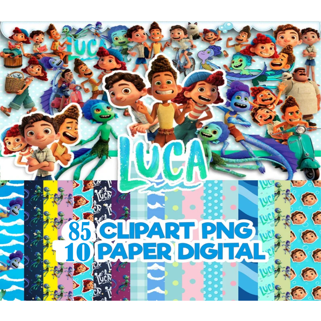 10 Luca Digital Paper, Mermaid Scales Font, Paper Pack, Luca | Inspire ...