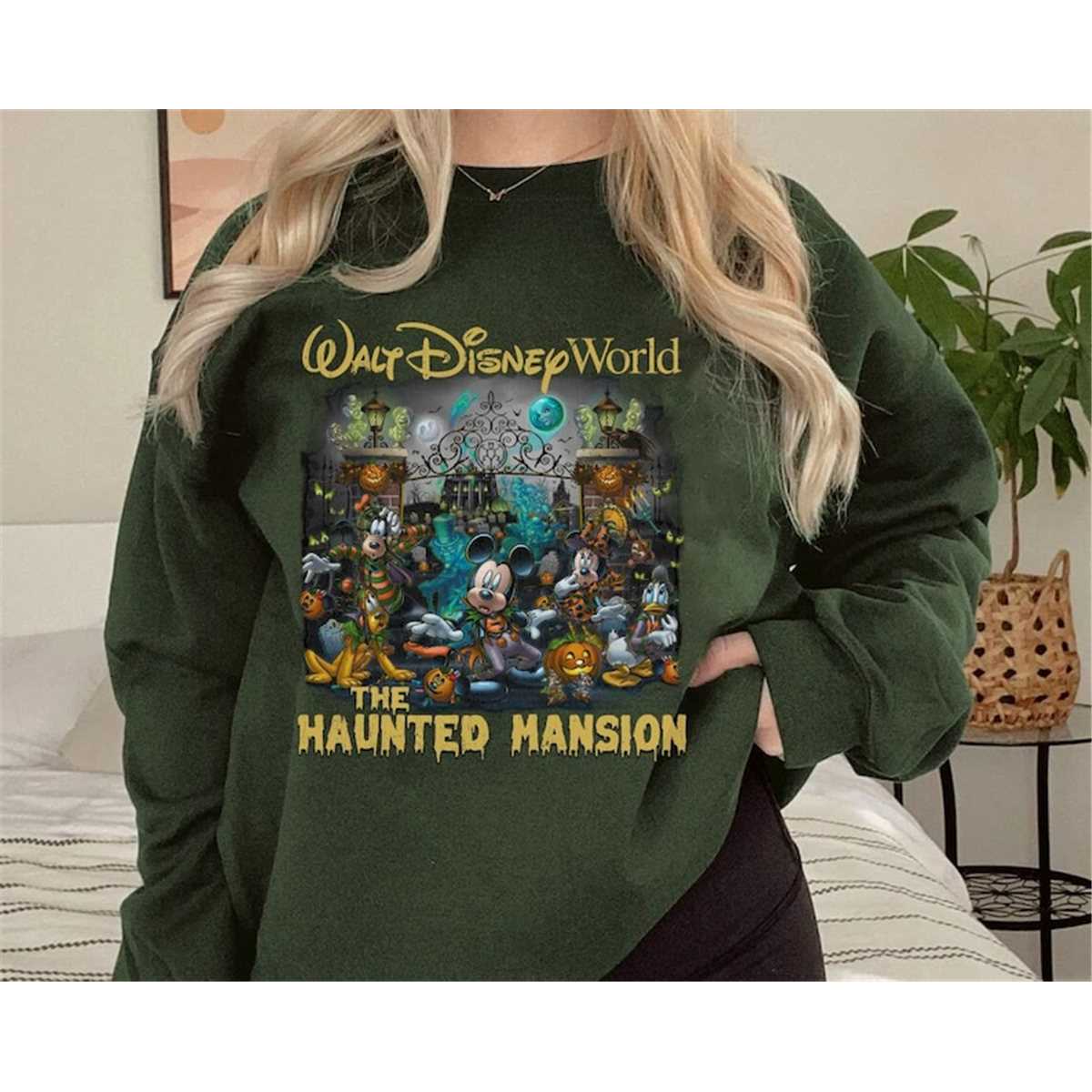 Mickey Pluto Donald Duck Team The Haunted Mansion Vintage T- - Inspire ...