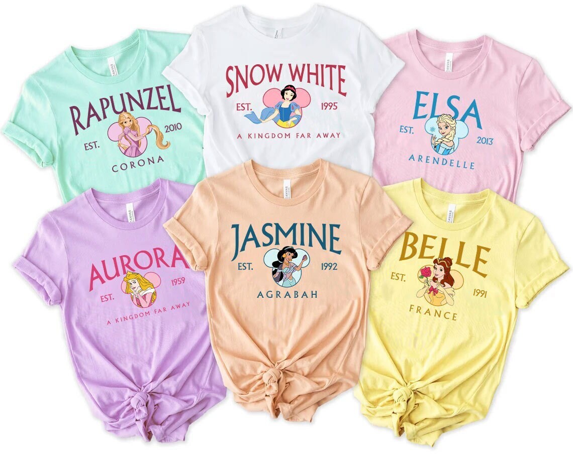Disney Princess Characters Shirt, Mickey Ears Disney Girl Tr - Inspire ...