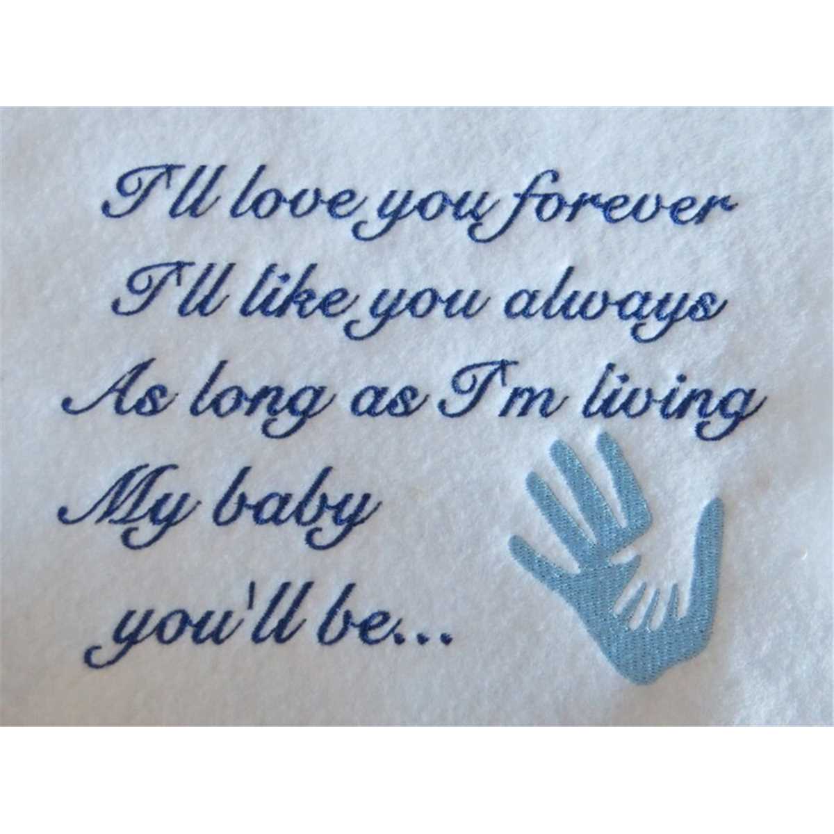 I Will Love You Forever Embroidery Design - 2 Designs - 5x7 | Inspire ...