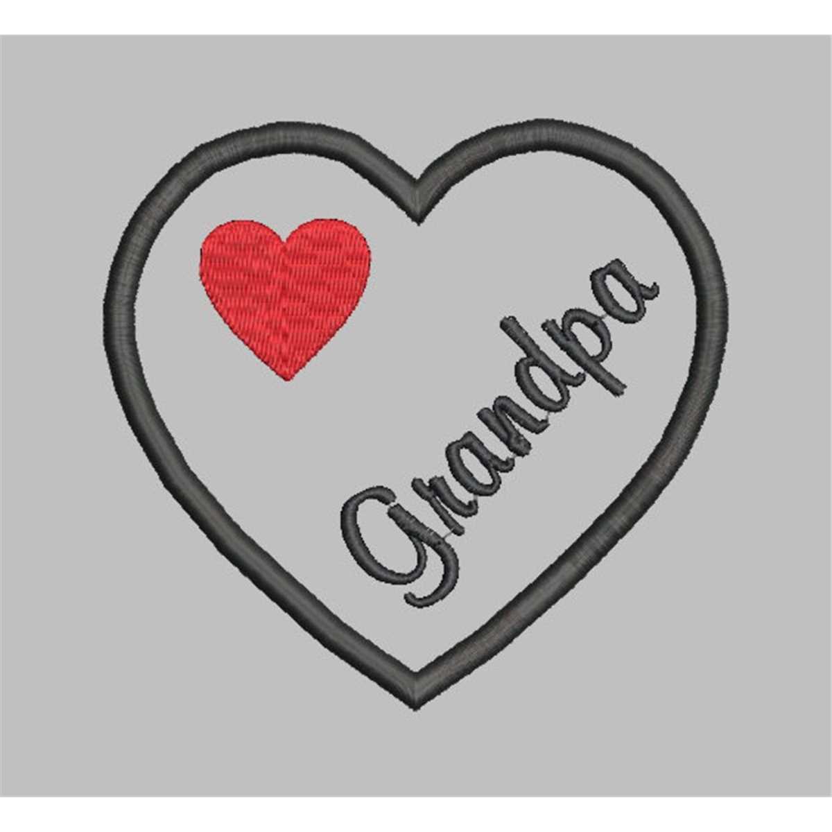 3.5' Heart Memory Patch Applique-Grandpa-Pes Jef Sew Hus Vip | Inspire ...