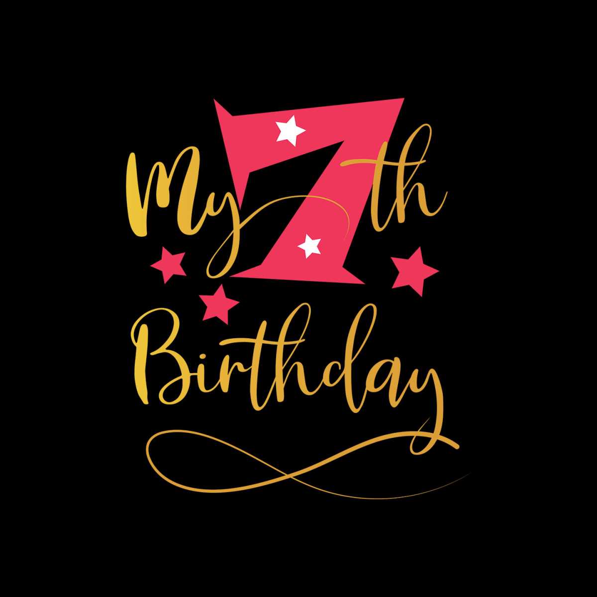My 7th birthday Svg, Birthday Svg, Happy birthday Svg - Inspire Uplift