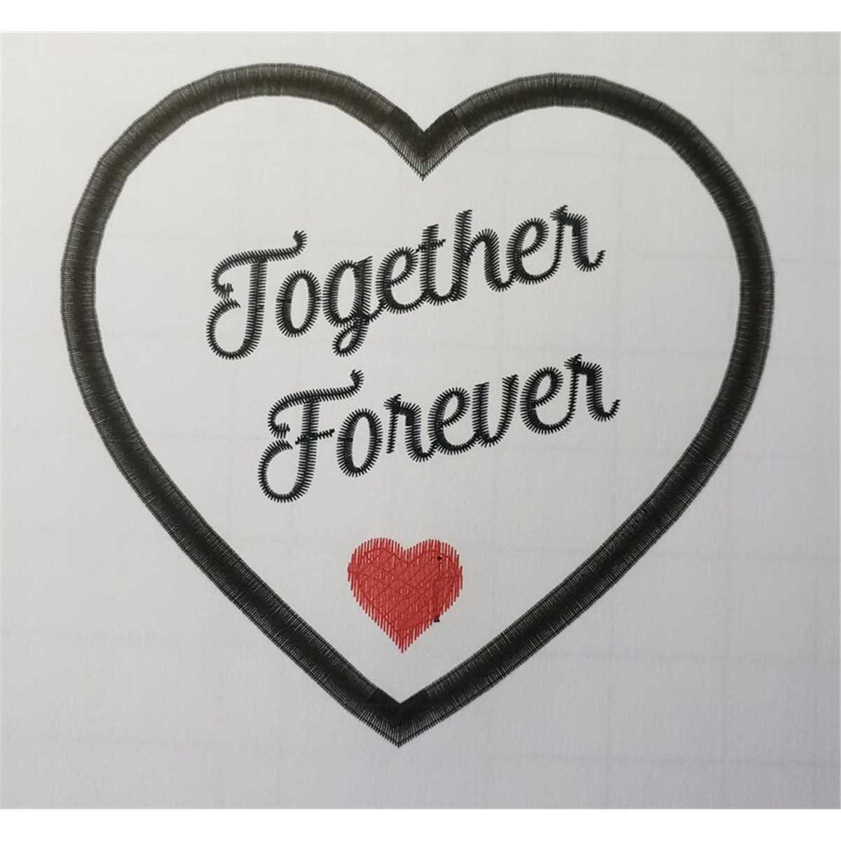 3.5' Heart Memory Patch Applique-Together Forever-Pes Jef Se | Inspire ...