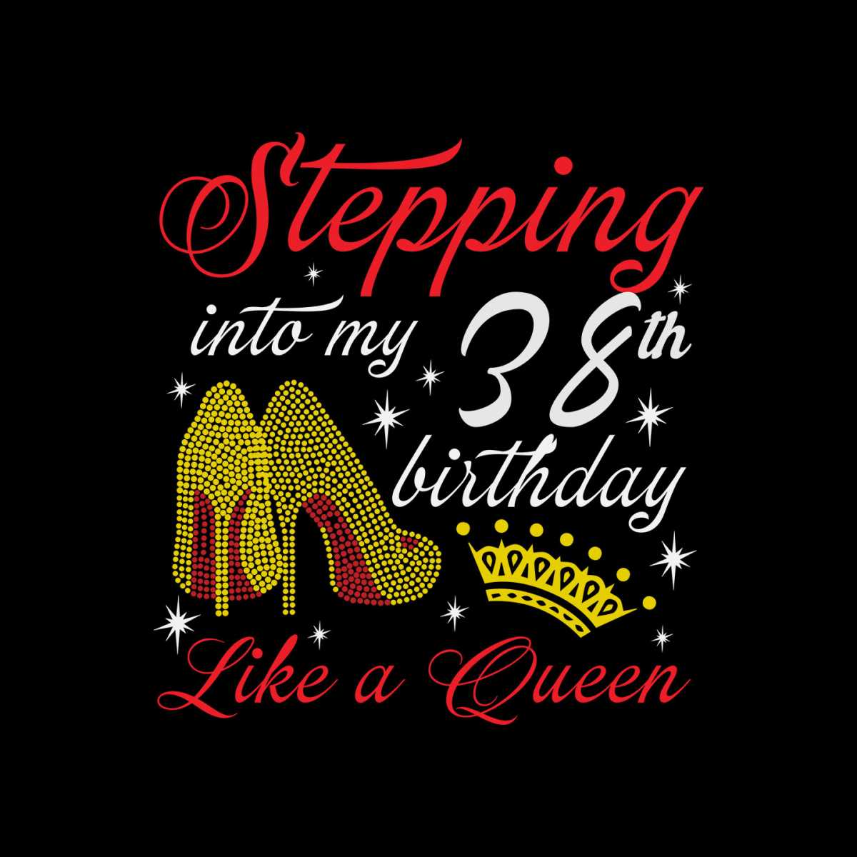 Stepping into my 38th birthday like a queen Svg, Birthday Sv - Inspire Uplift