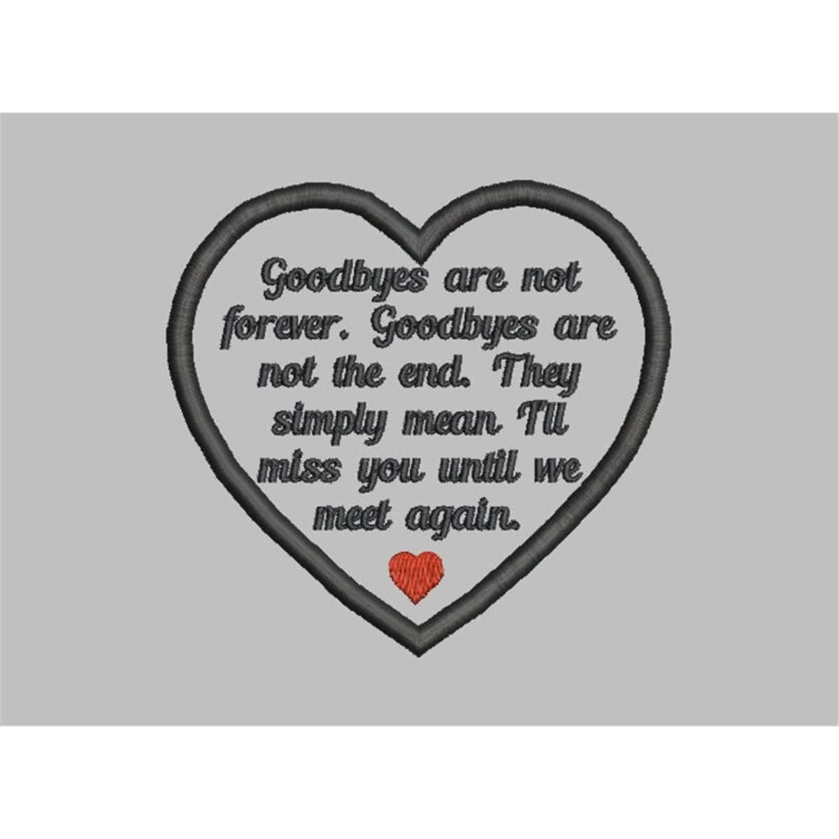 3.5' Heart Memory Patch Applique-Goodbyes Are Not Forever-Pe | Inspire ...
