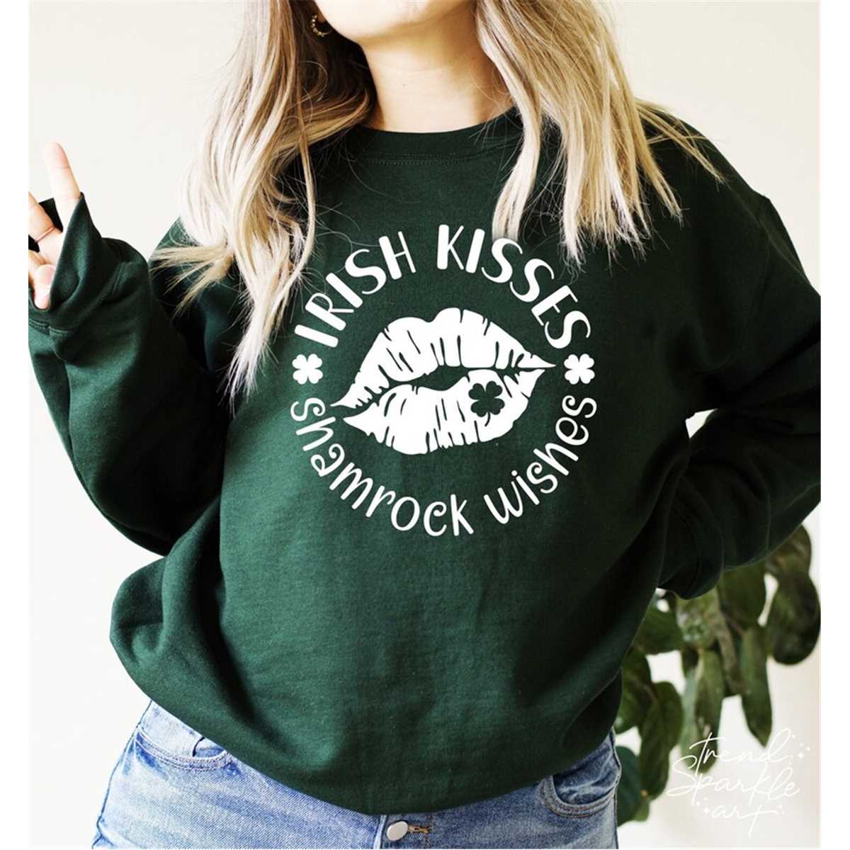 Irish Kisses Shamrock Wishes SVG,Kiss Me I'm Irish SVG,Lips | Inspire ...