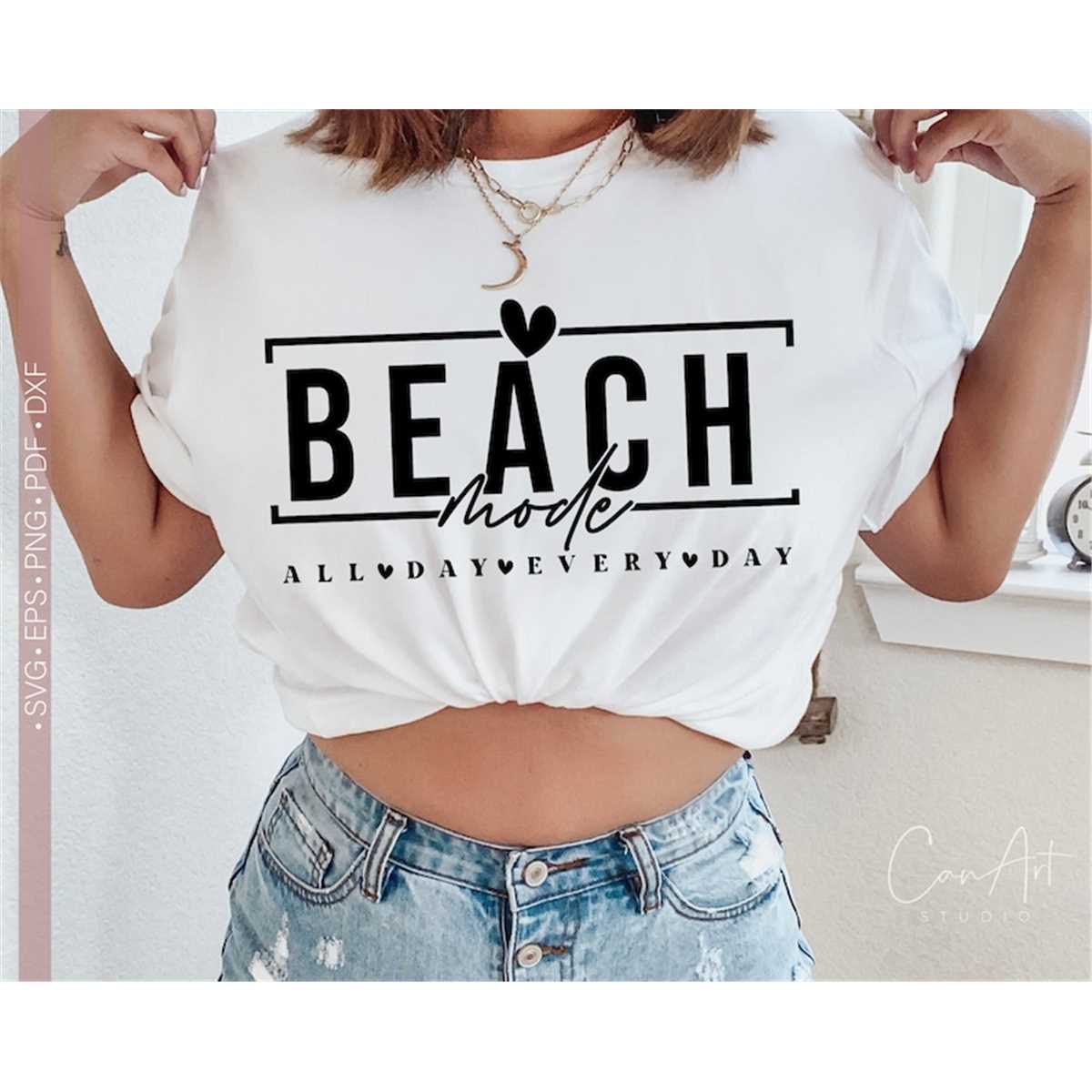 Beach Mode Svg Png, Beach Shirt Design Cut File for Cricut, | Inspire ...