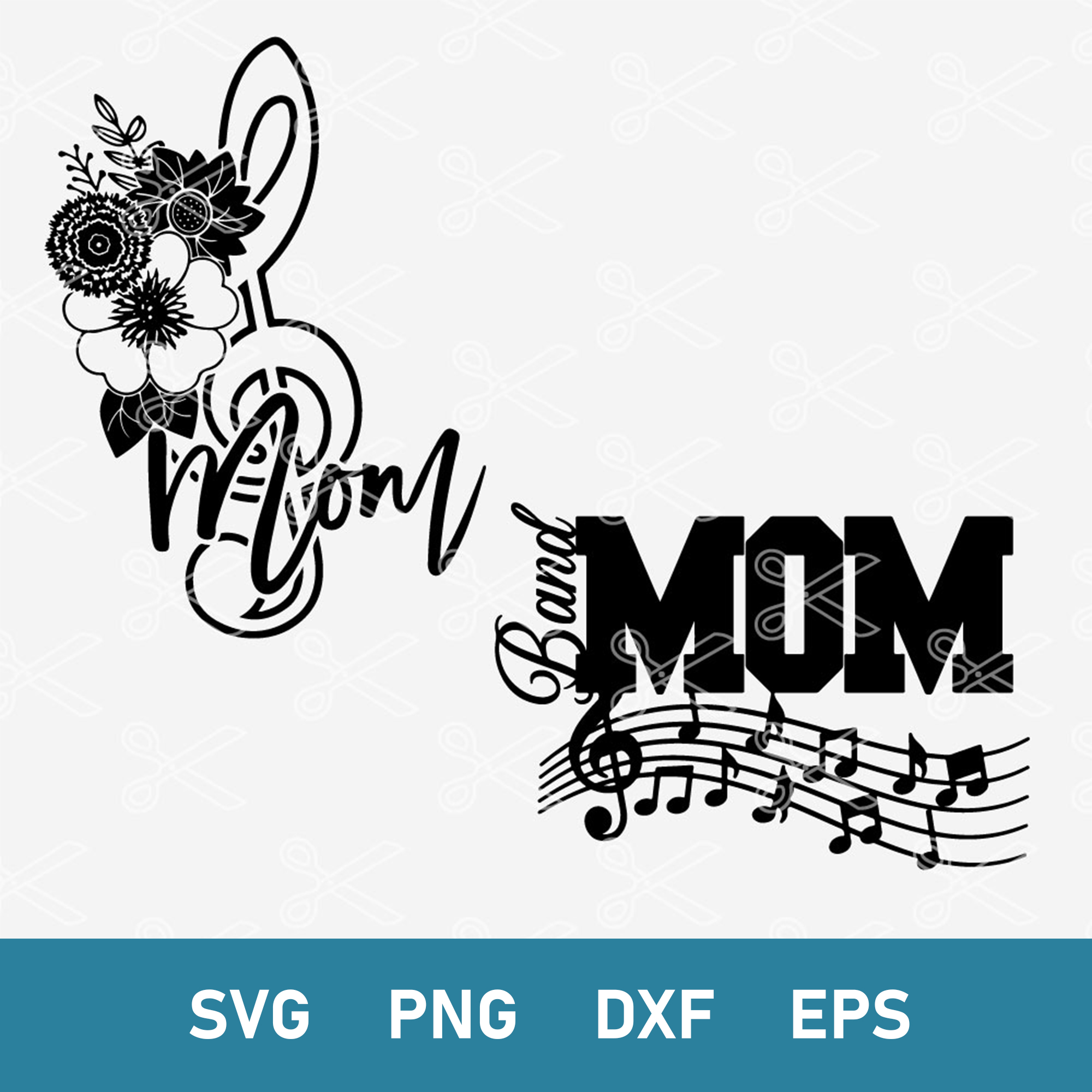 Band Mom Svg, Music Note Svg, Png Dxf Eps Digitla File | Inspire Uplift