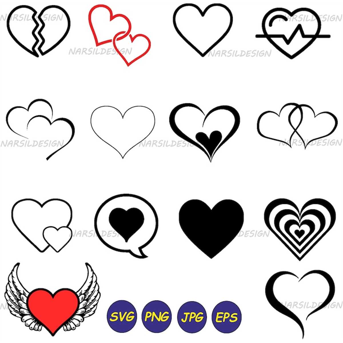 Heart Svg Bundle Heart Svg Hand Drawn Heart Svg Open Hear Inspire