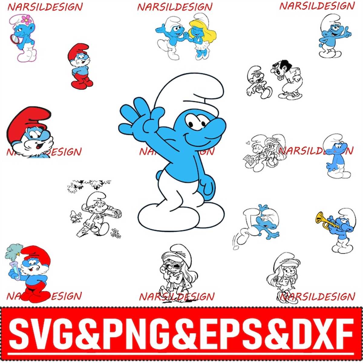 Smurfs SVG Bundle - The Smurfs Print Files - Smurfs Outline | Inspire ...