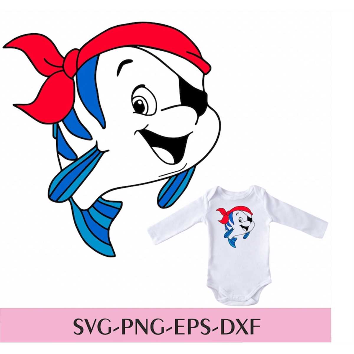 Little Mermaid Flounder as Pirate SVG Download, for Silhouet | Inspire ...