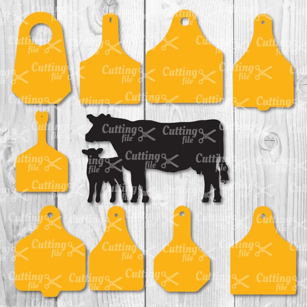 Cow Ear Tags Bundle Svg, Cow Ear Tags Svg, Cow Ear Tags Clip - Inspire ...