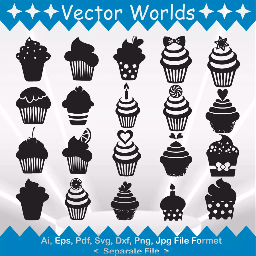 Cupcake svg, Cupcakes svg, Cup, cake, SVG, ai, pdf, eps, svg | Inspire ...