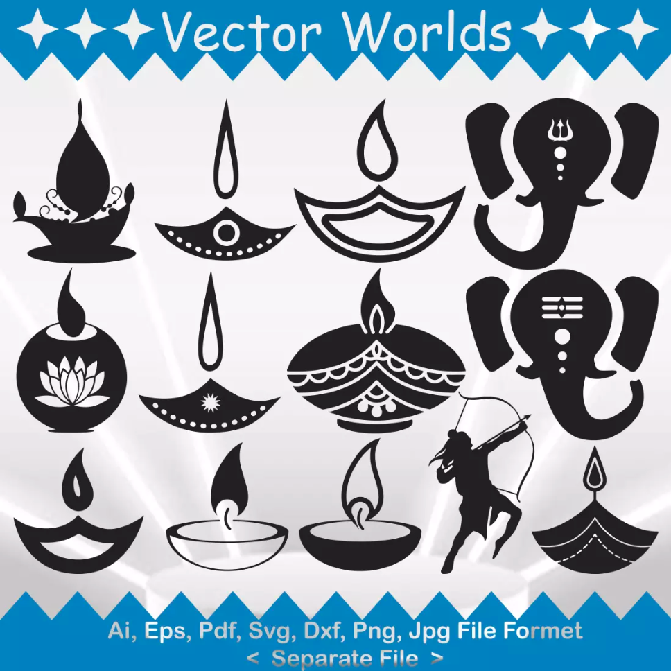 Diwali svg, Diwalis svg, India, Hindu, SVG, ai, pdf, eps, sv - Inspire ...