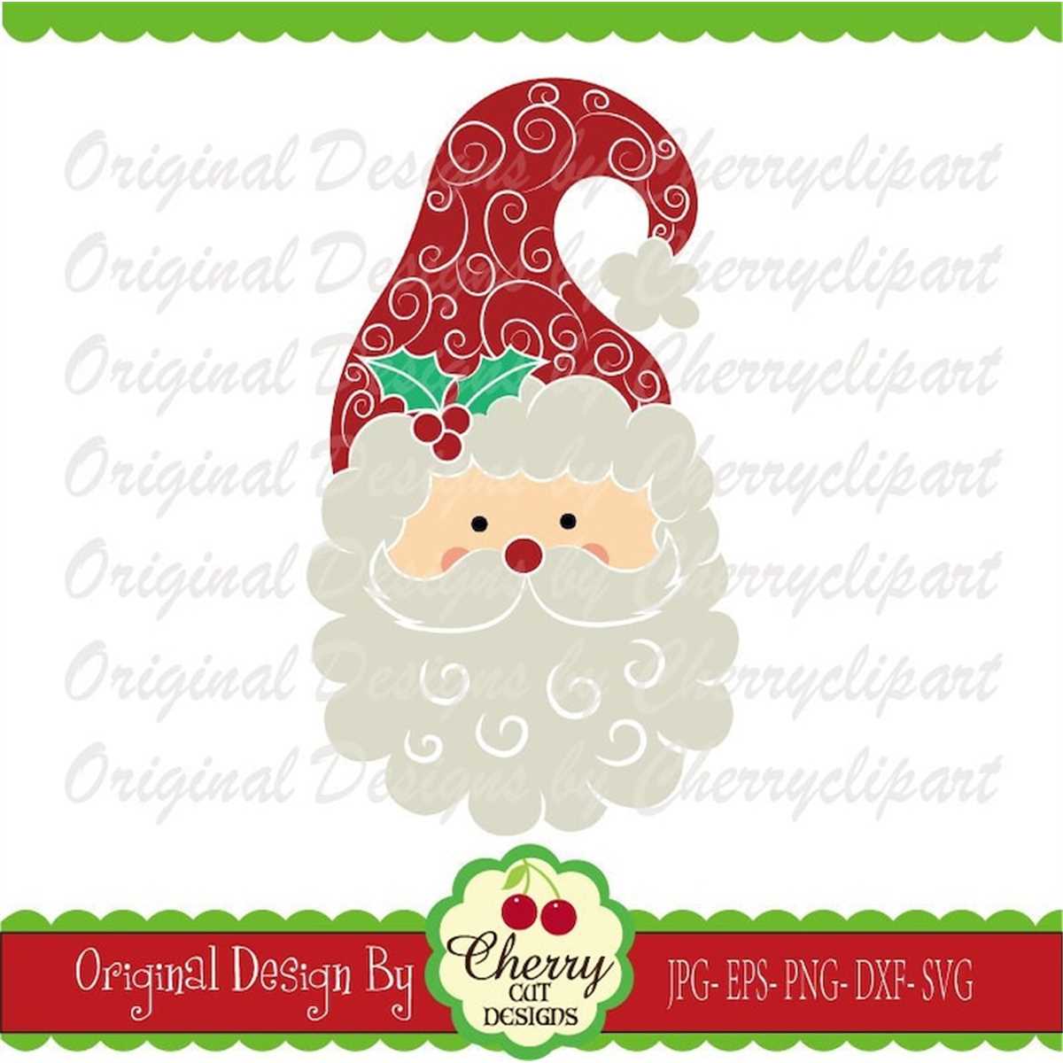 Christmas Santa Claus Face Svg Dxf Christmas Silhouette Cut | Inspire ...