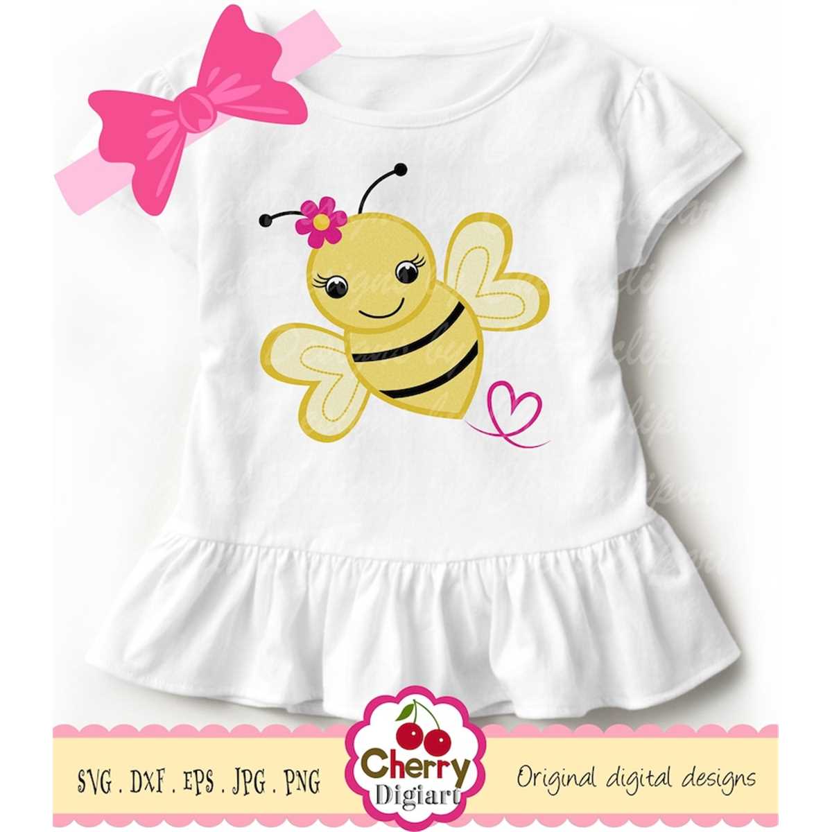 SVG Dxf Bumble Bee, Bee with flower svg Silhouette & Cricut | Inspire ...
