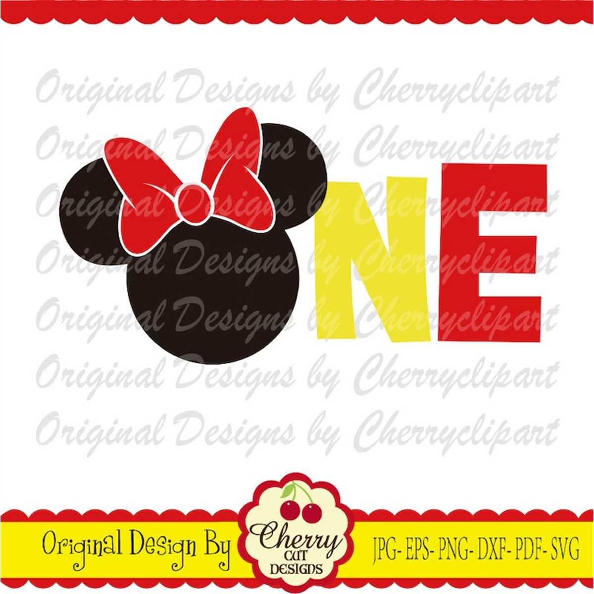 Svg dxf Birthday ONE,Minnie ONE svg Silhouette & Cricut Cut | Inspire ...