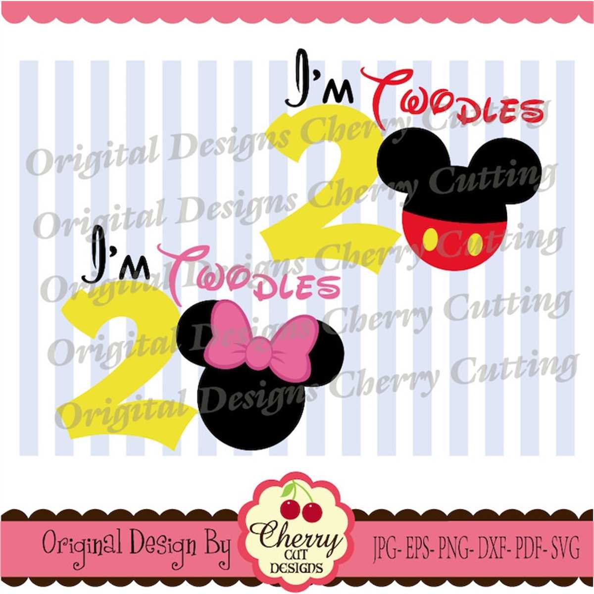 I'm Twodles SVG DXF,Mouse ears SVG dxf, I'm Twodles with Mic | Inspire ...