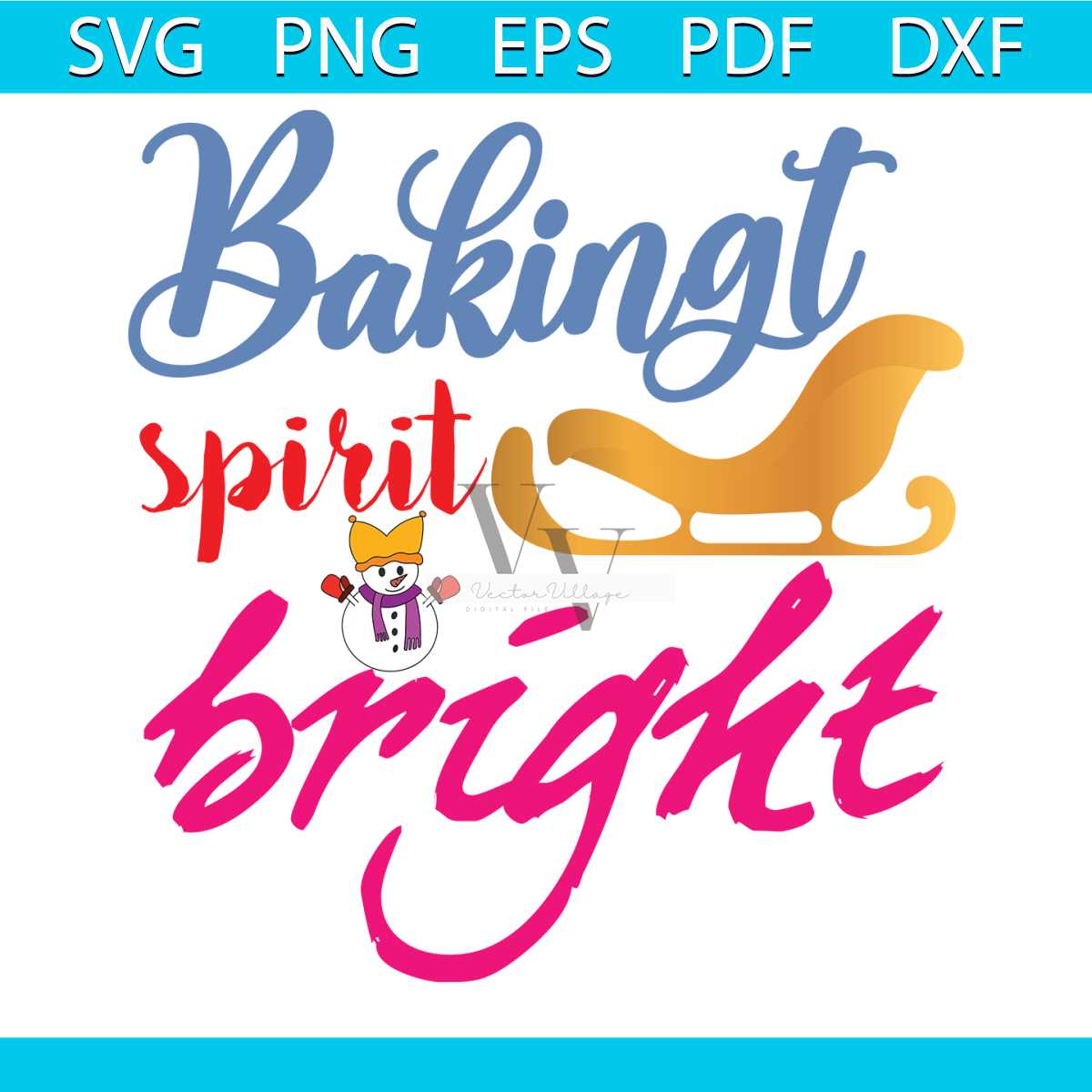 Baking Spirit Bright Svg, Christmas Svg, Xmas Svg, Santa Sle | Inspire ...