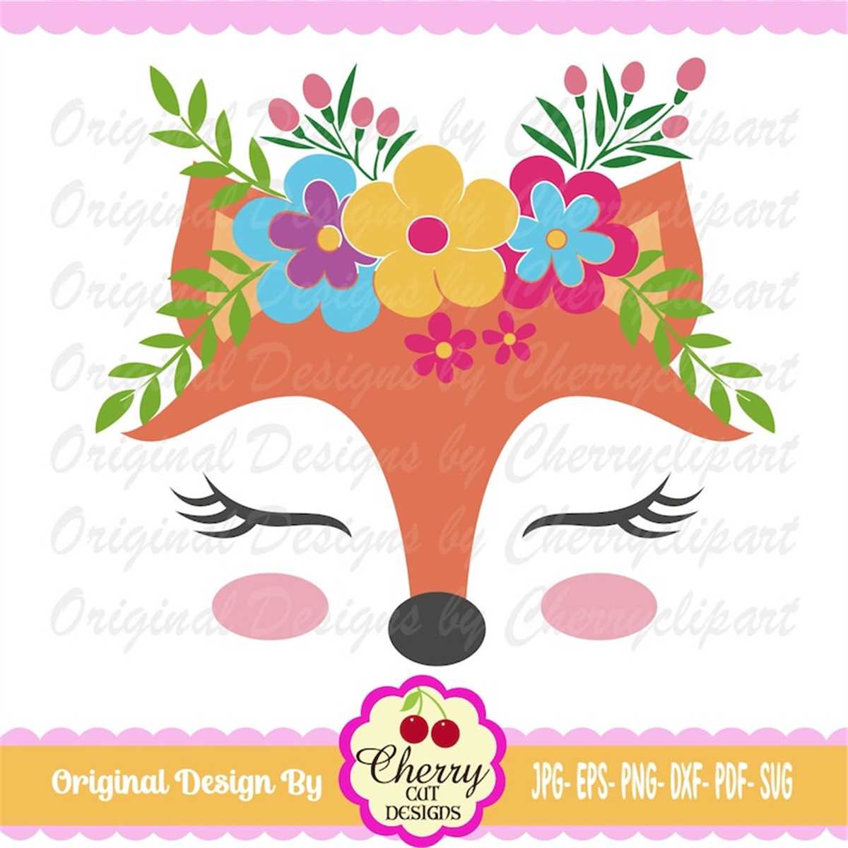 Flowers fox face svg png jpg, Spring fox girl svg Silhouette | Inspire ...