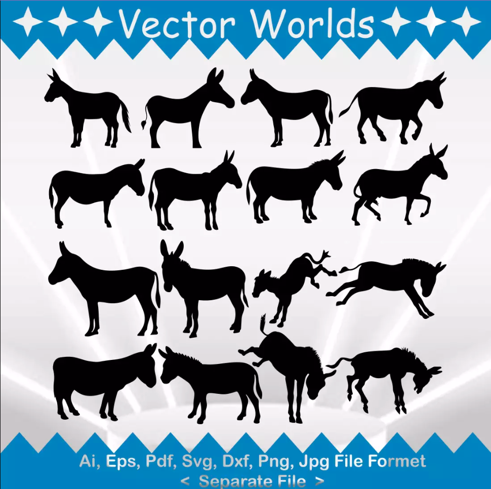 Donkey svg, Donkeys svg, Animal, Animals, SVG, ai, pdf, eps, | Inspire ...