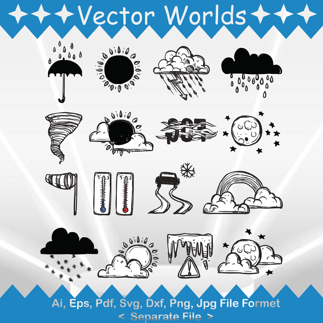 Doodle Weather svg, Doodle Weathers svg, Doodle, Weather, SV | Inspire ...
