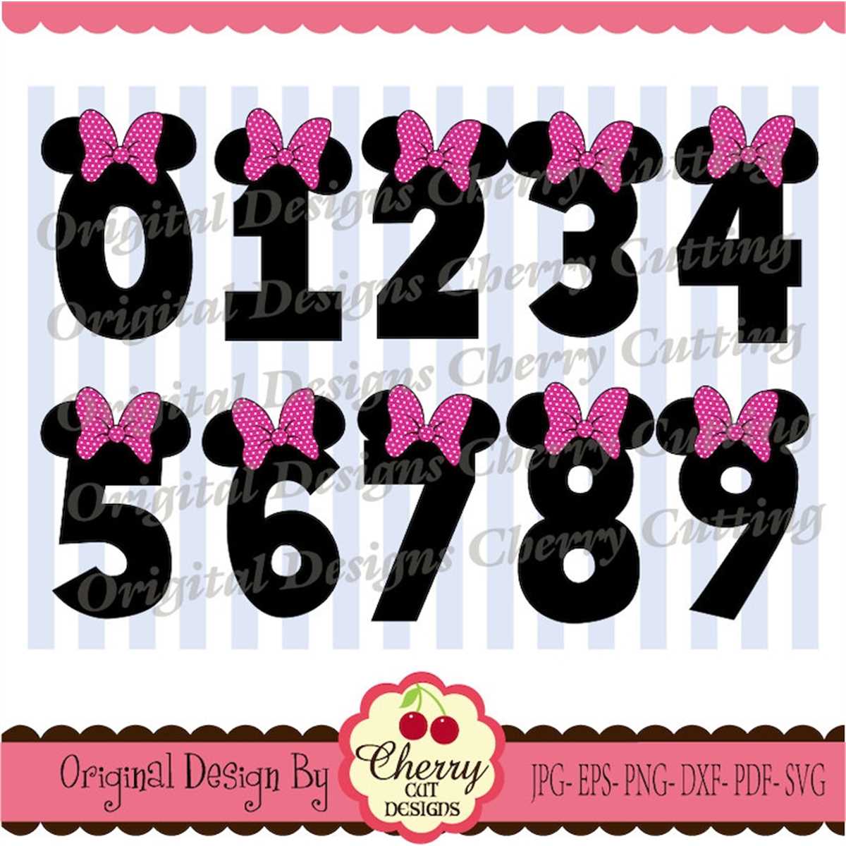 Birthday Numbers SVG Dxf, Minnie numbers 0-9, Birthday numbe | Inspire ...