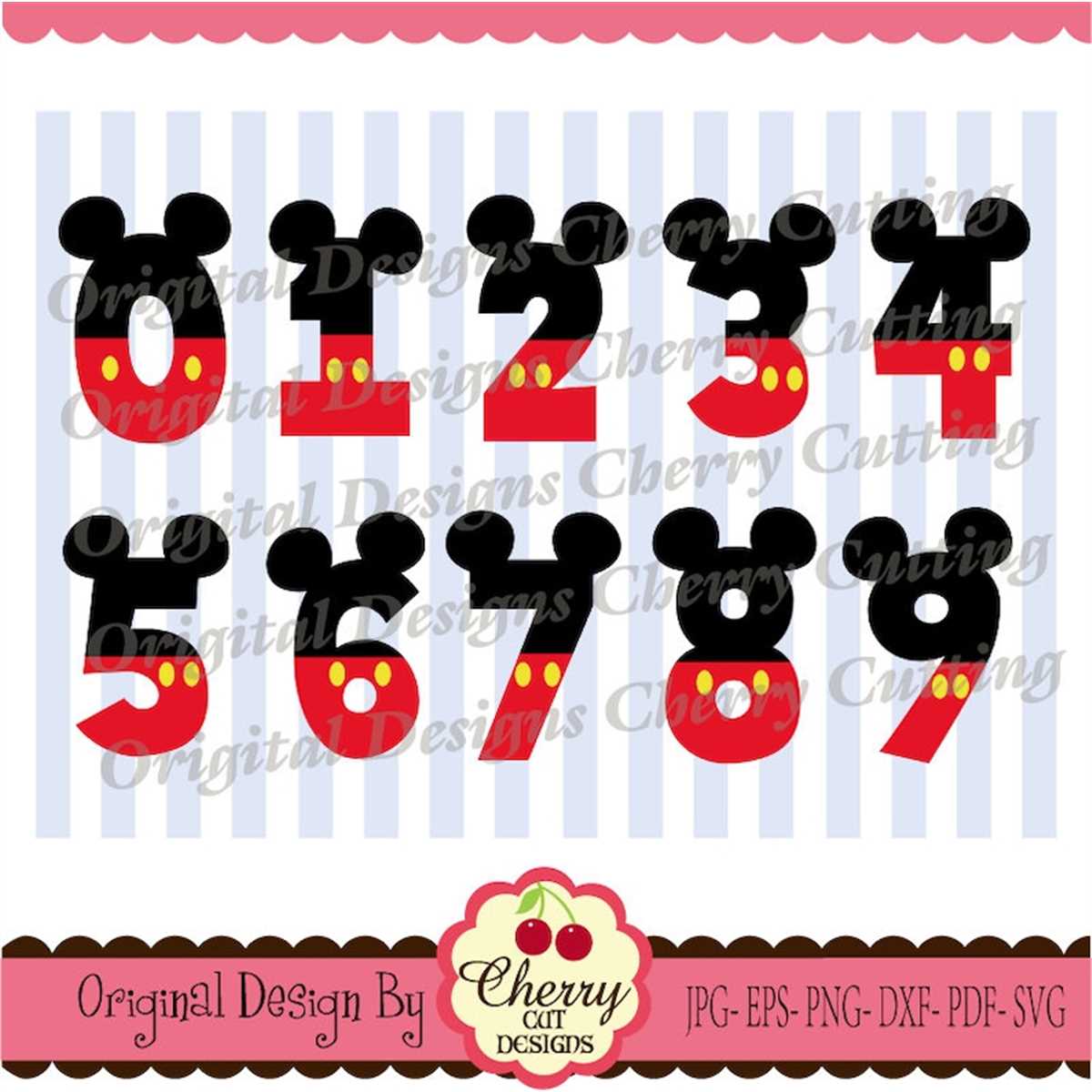Birthday Numbers 0 through 9 SVG,Mouse ears numbers 0-9, Bir | Inspire ...