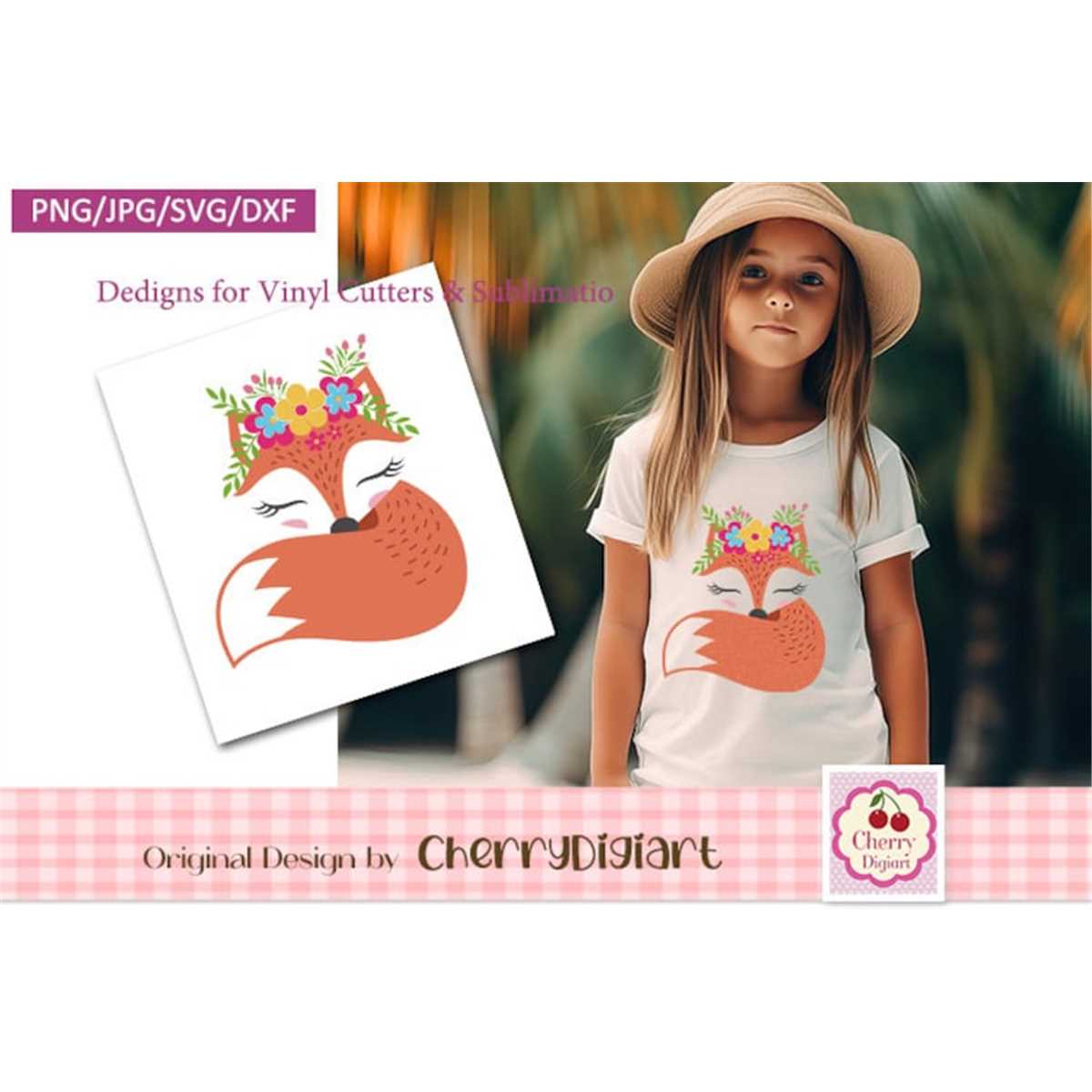 Flowers fox girl, sleeping fox svg png jpg Silhouette & Cric | Inspire Uplift